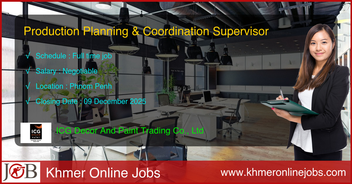 Production Planning & Coordination Supervisor for ICG Decor And Paint ...