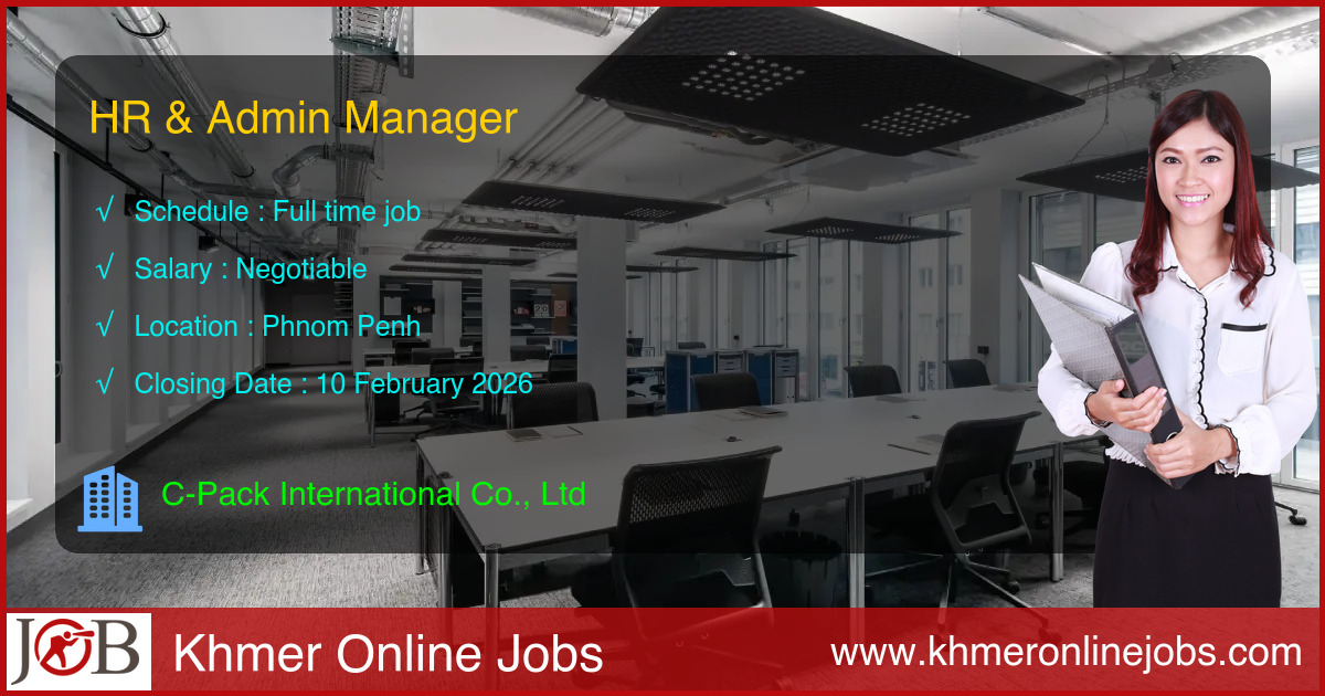 HR & Admin Manager for C-Pack International Co., Ltd
