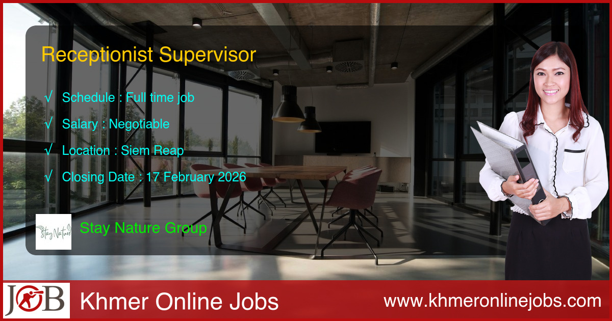 Receptionist Supervisor for Stay Nature Group